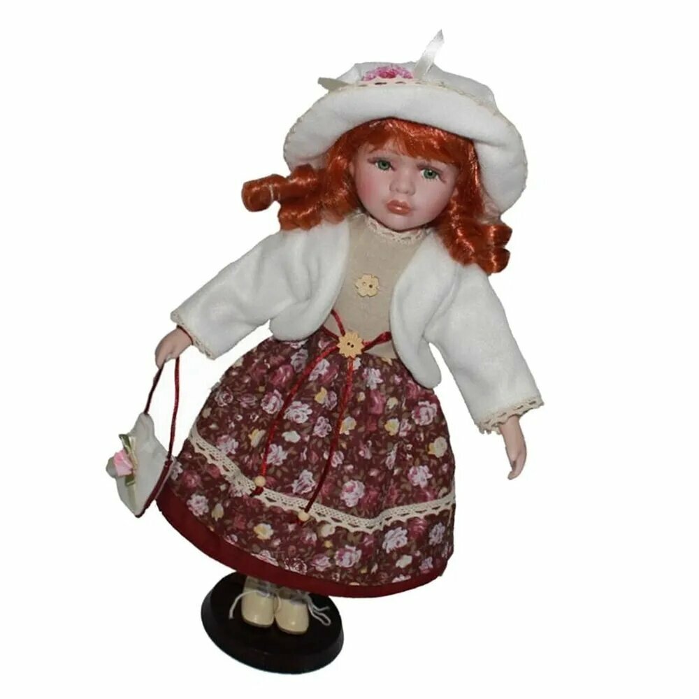Фарфоровая кукла в викторианском стиле, 40 см, коллекционная фигурка девочки с подставкой
