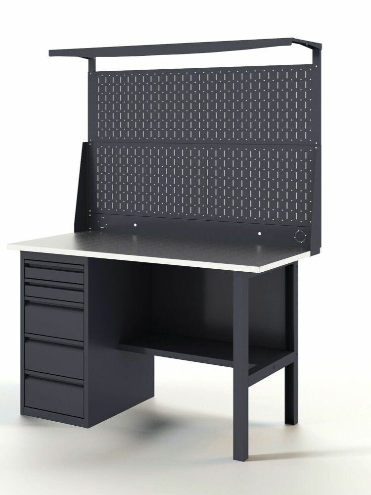 GREENBERG Верстак с перфопанелью двойной с ящиками 1400мм VERSTAK_Y1_Р2_1400