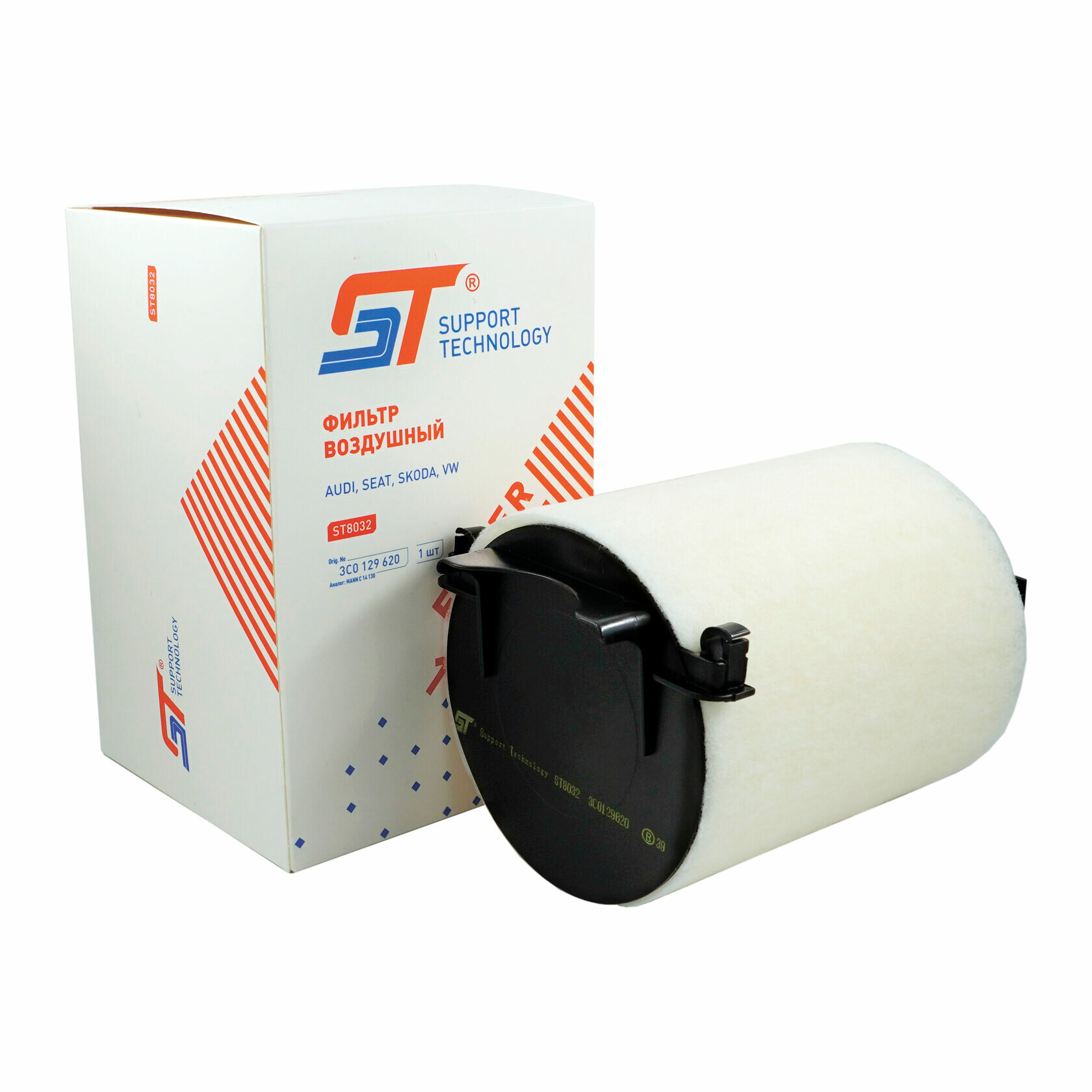 Фильтр воздушный круглый VAG Golf 03-, Jetta 05-, Tiguan 07-; Octavia 04-, Yeti 09-, A3 03-; Support Technology (ST)