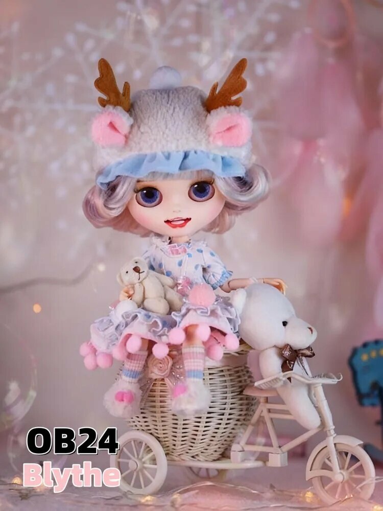 Шарнирная кукла Блайз Blythe на теле OB24, 30 см Полный комплект: парик, глаза, одежда Дизайнерский макияж