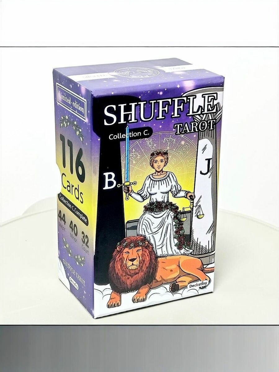 Коллекция Таро Shuffle C 12*7 см (116 полных карт A&B с серебряными позолоченными краями) Перетасованная колода Таро World of RWS в жесткой коробке