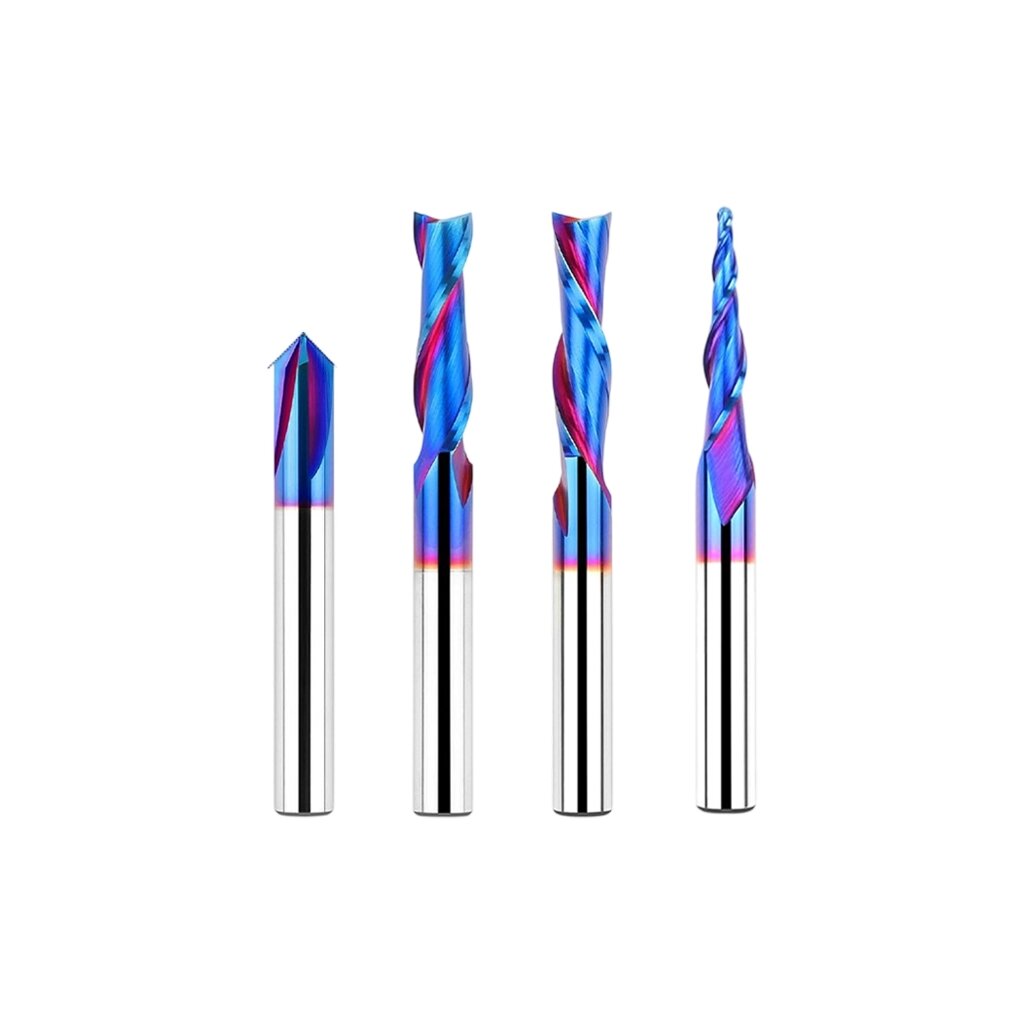 Прецизионный Набор Фрезерных Долот для Гравировки из Сплава 1/4 дюйма с Хвостовиком для Деревообработки, Вырезания Канавок, Долбежных Работ