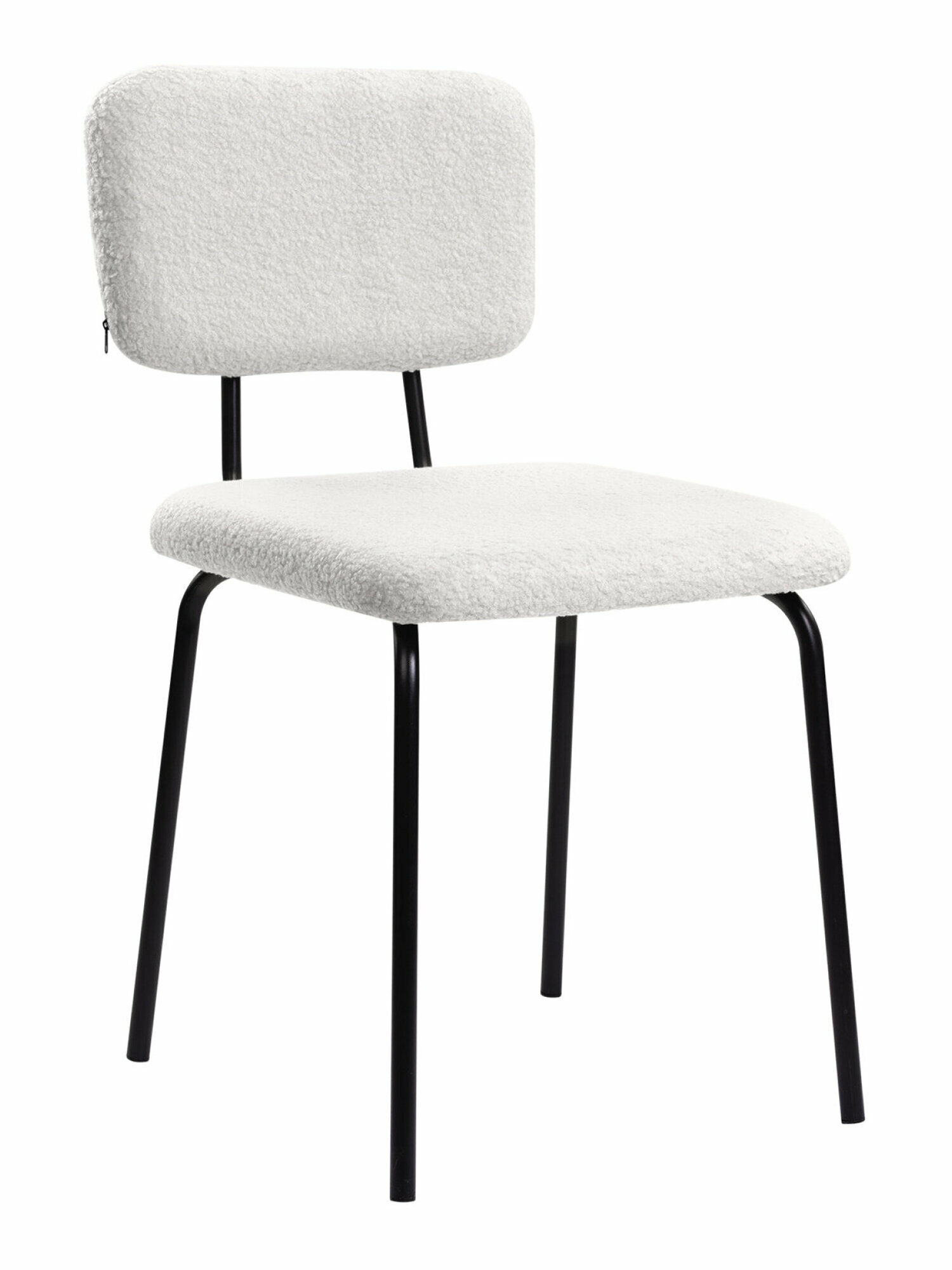 Стул мягкий кухонный, офисный, для гостиной со спинкой набор 4 штуки, черный каркас, ткань букле белая, Brabix, 533254