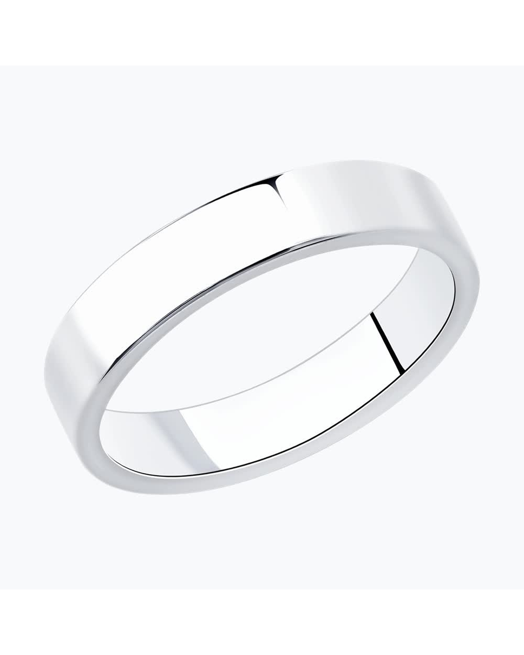 Кольцо обручальное, серебро, 925 проба, родирование