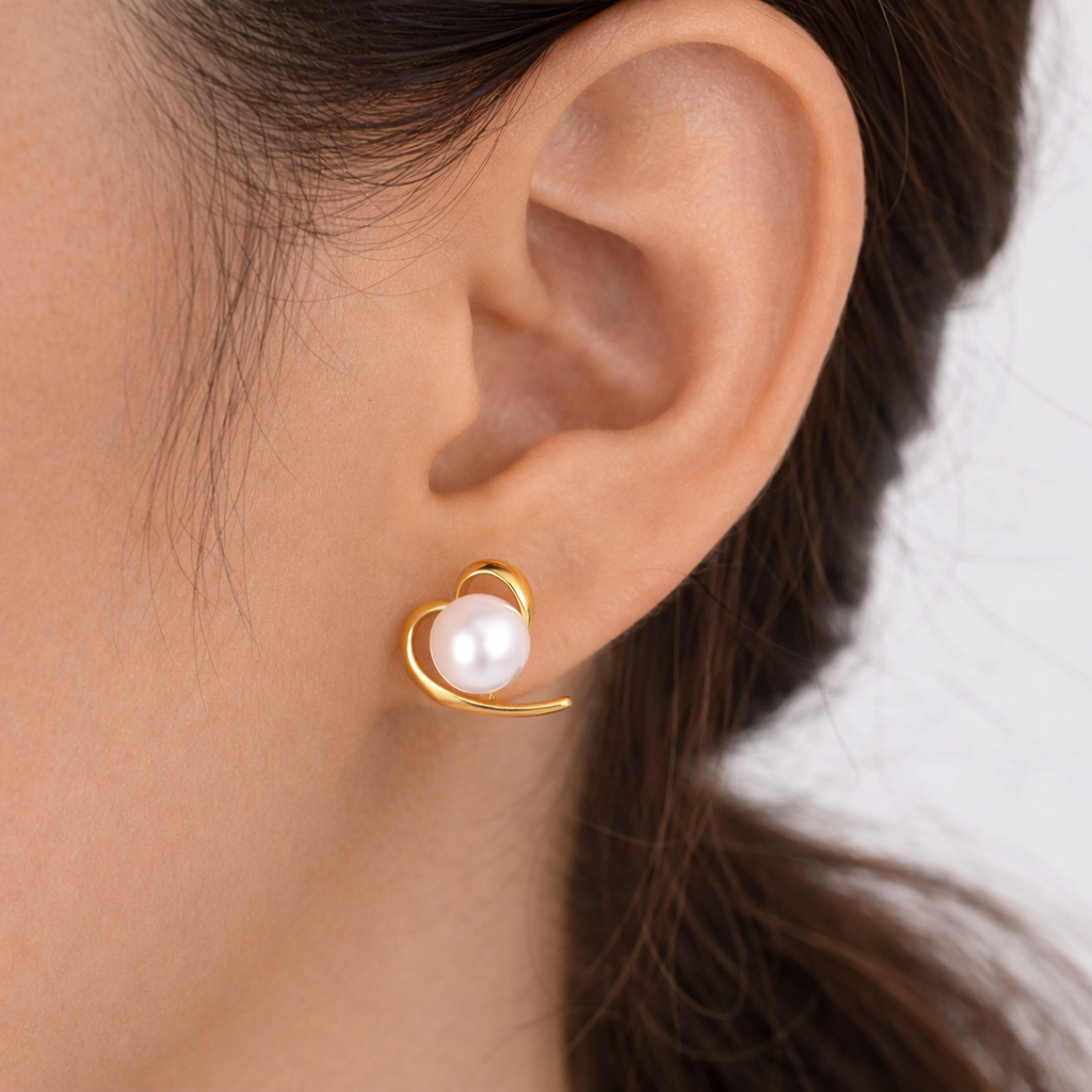 Серьги пусеты, жемчуг имитация