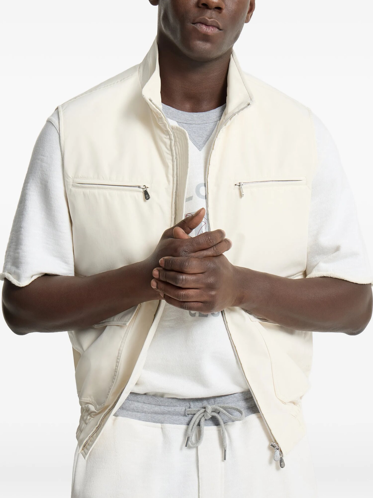 Жилет BRUNELLO CUCINELLI Bonded padded gilet, размер 50, разноцветный — фото 1