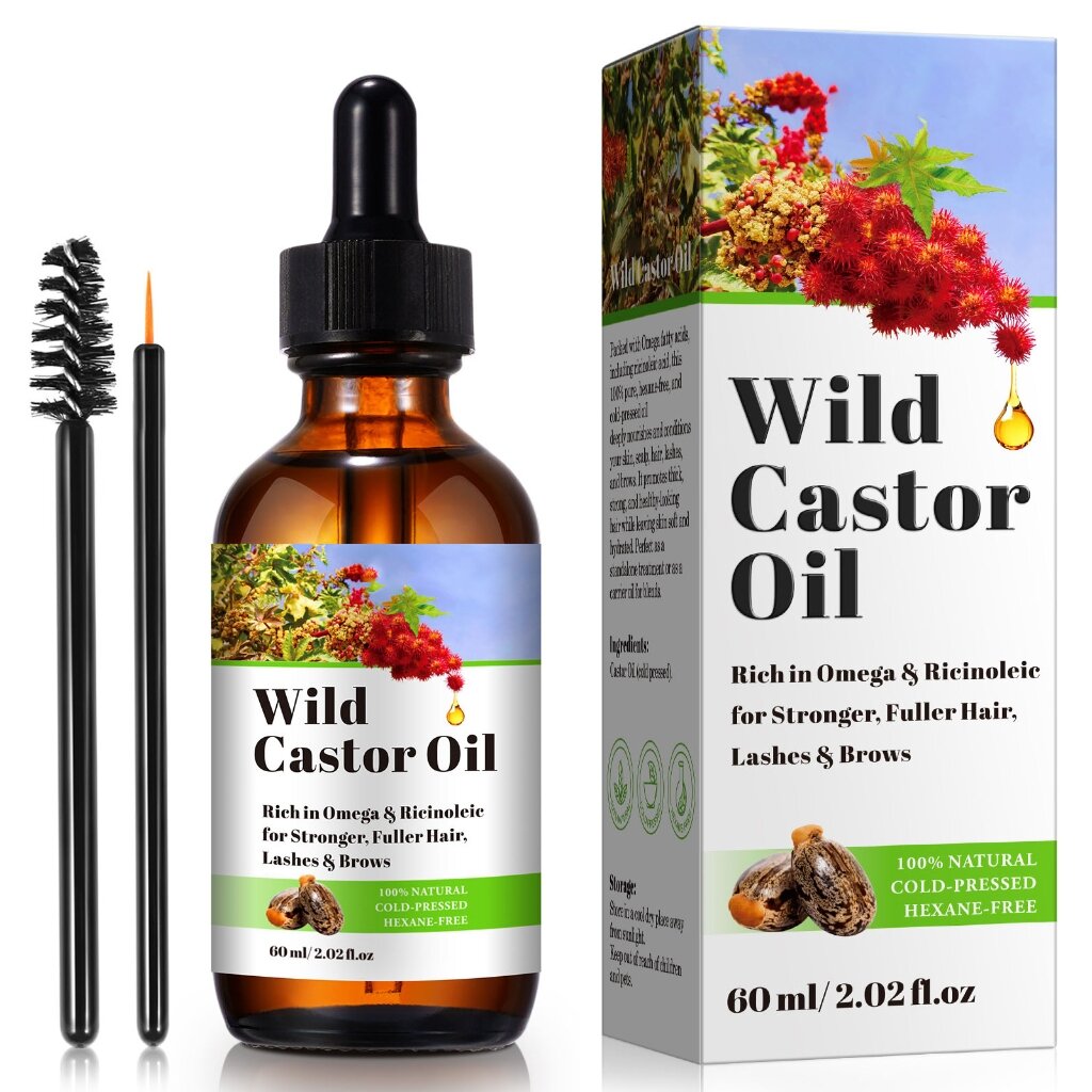60 мл Многофункционального Касторового Масла Органическое Дикорастущее Касторовое Масло для Роста Волос