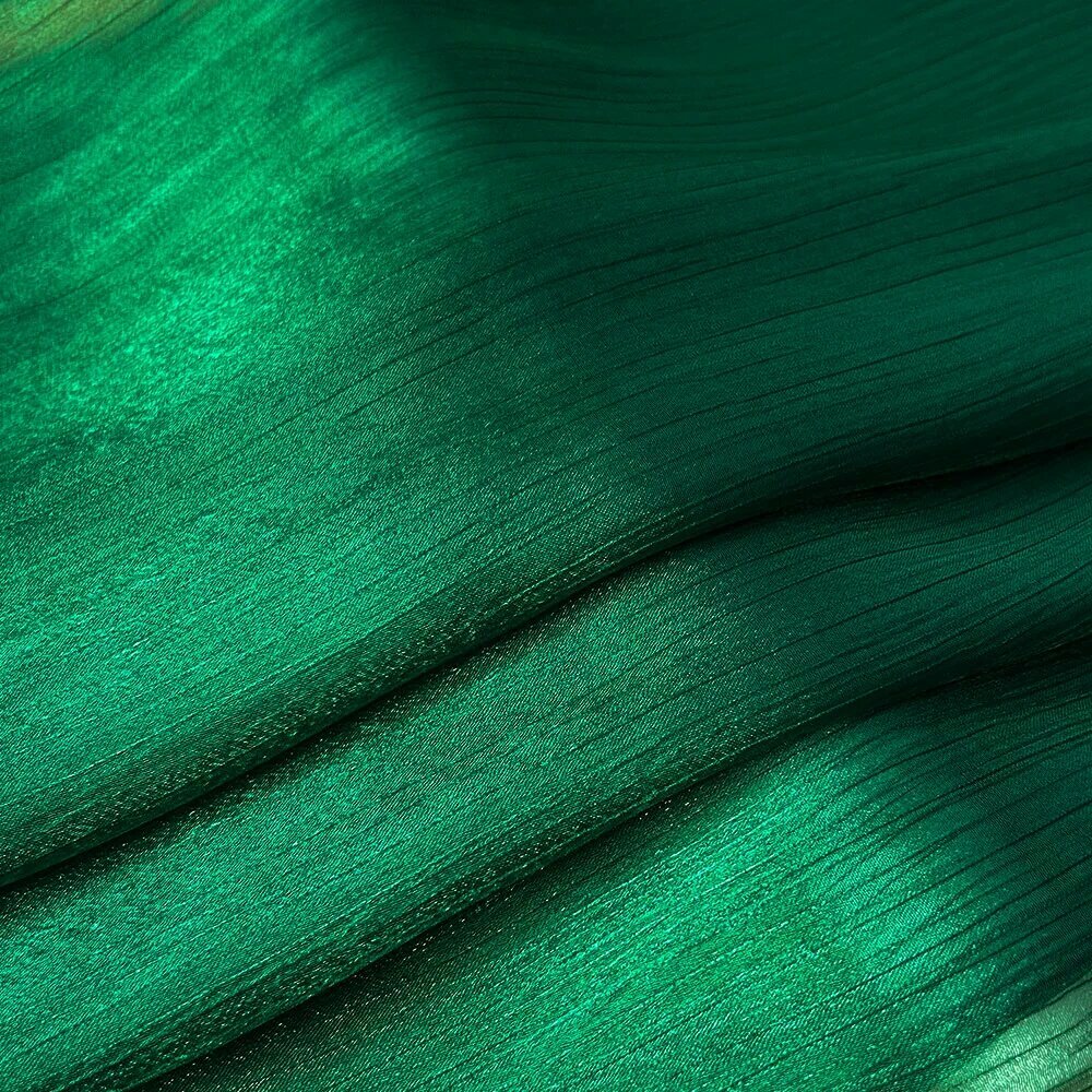 Серебряный шифоновый тюль для рукоделия Изумрудный, Dark green, 70x45CM