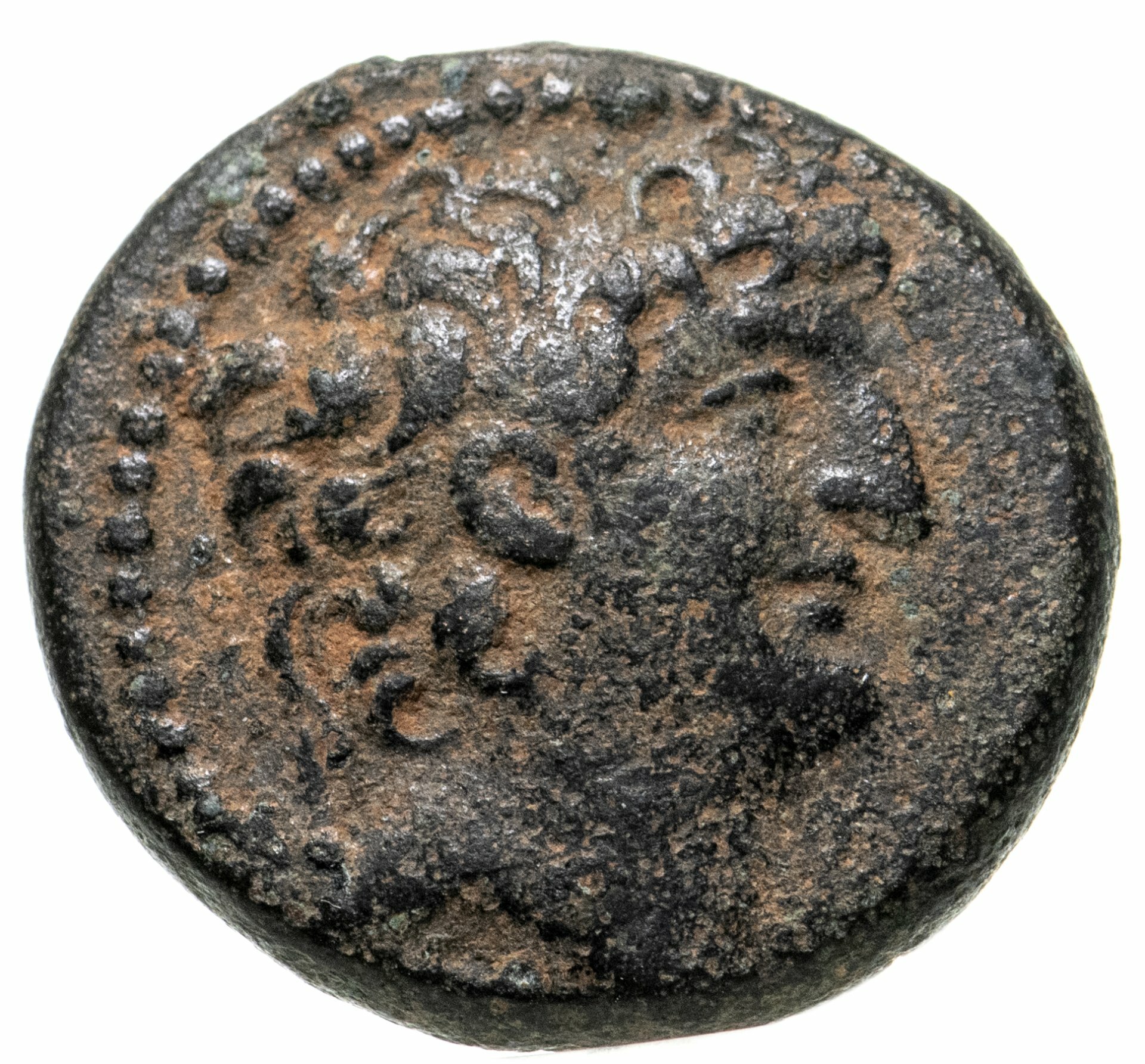 Государство Селевкидов, Антиох VIII, 121-96 годы до Р Х , АЕ22 , Бронза, в сохранности VF