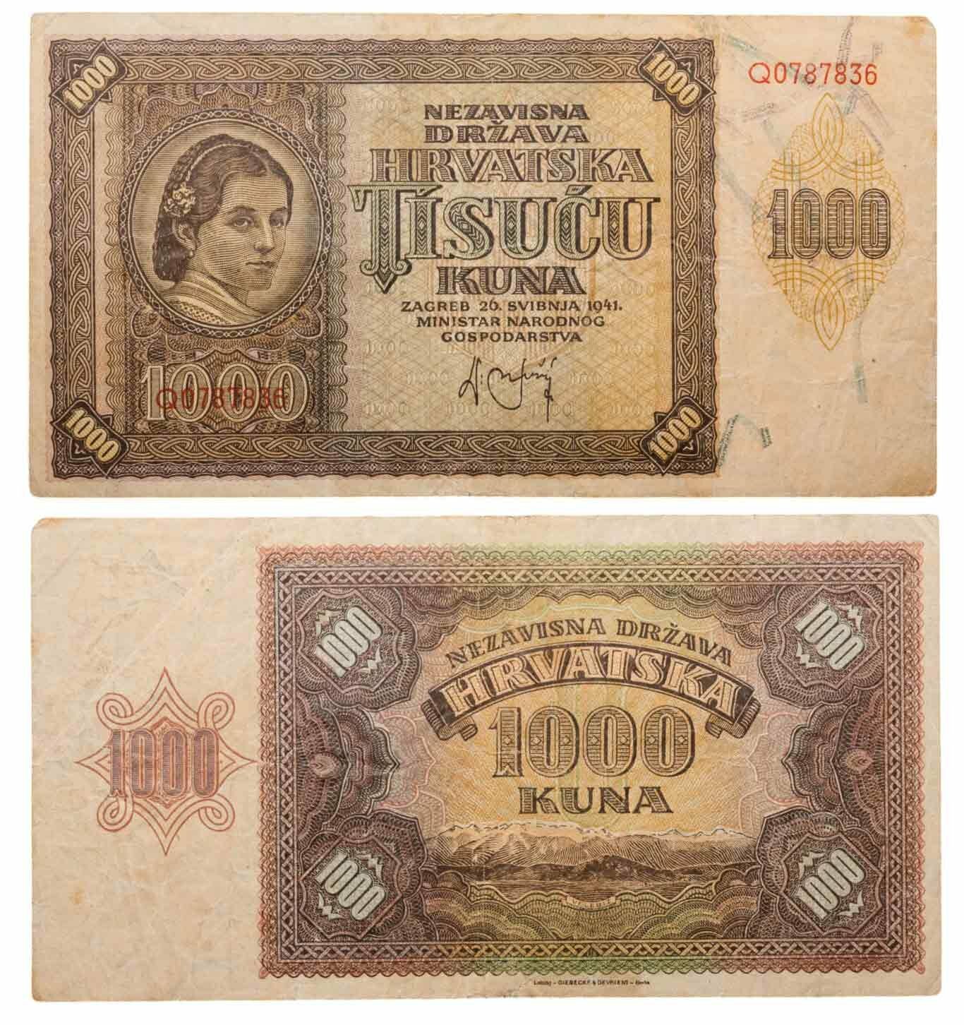 Хорватия 1000 кун 1941