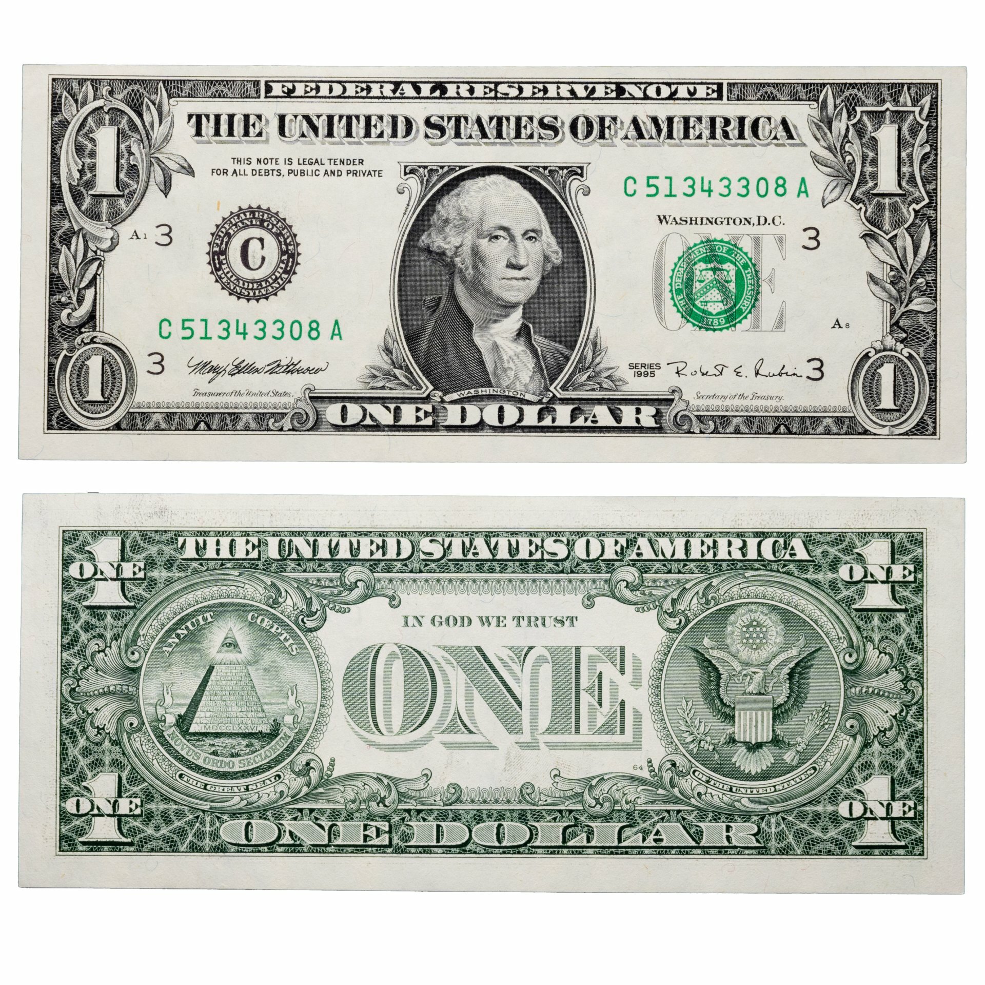 США 1 доллар 1995 Pick 496a С-Филадельфия