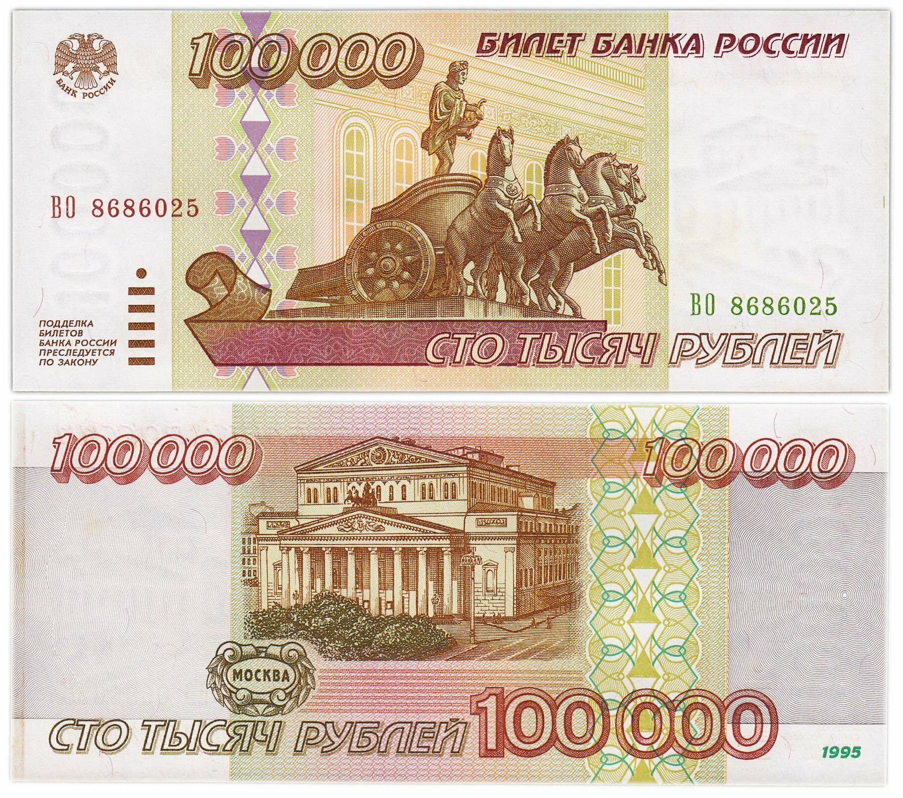100000 рублей 1995