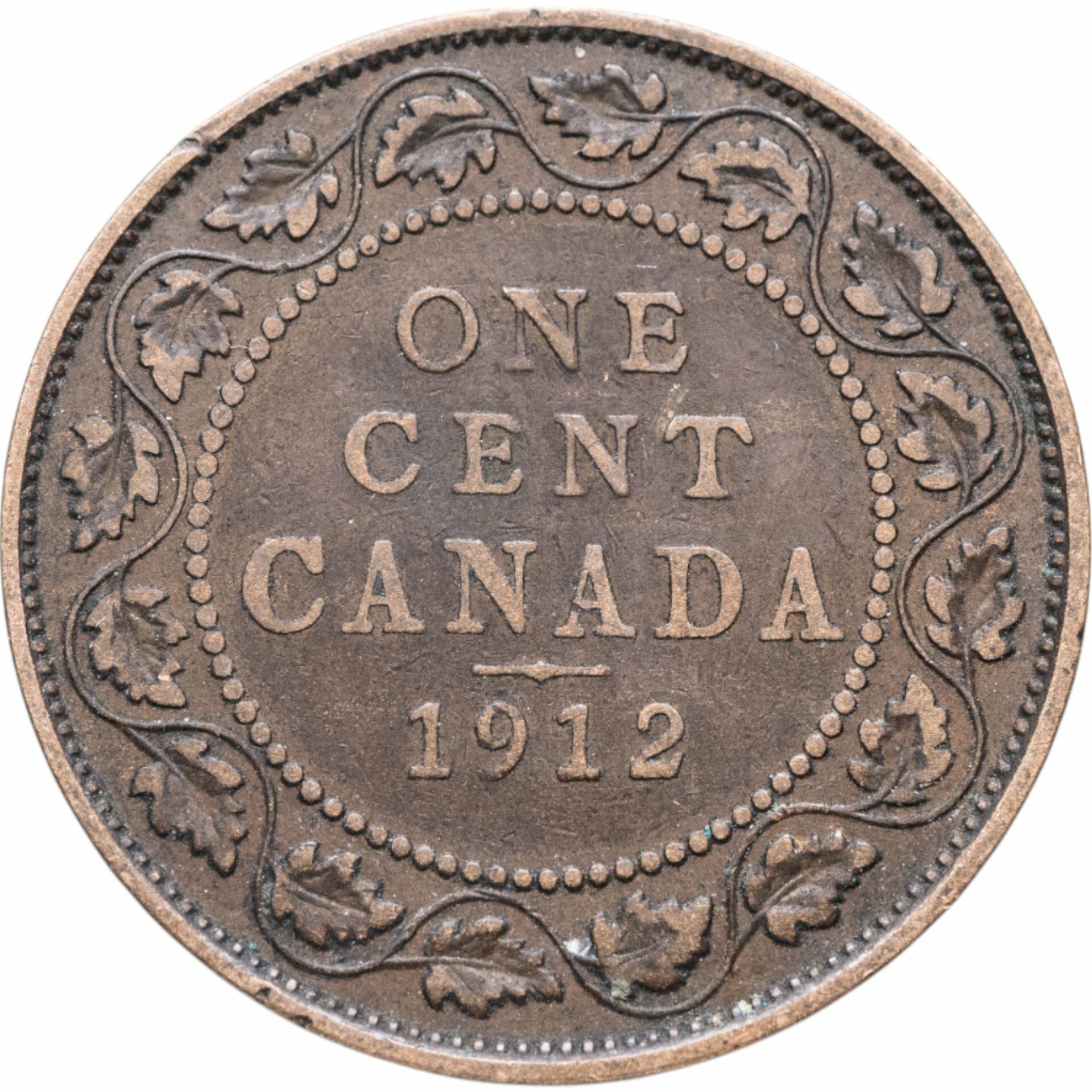 Канада 1 цент cent 1912, Бронза, в сохранности XF