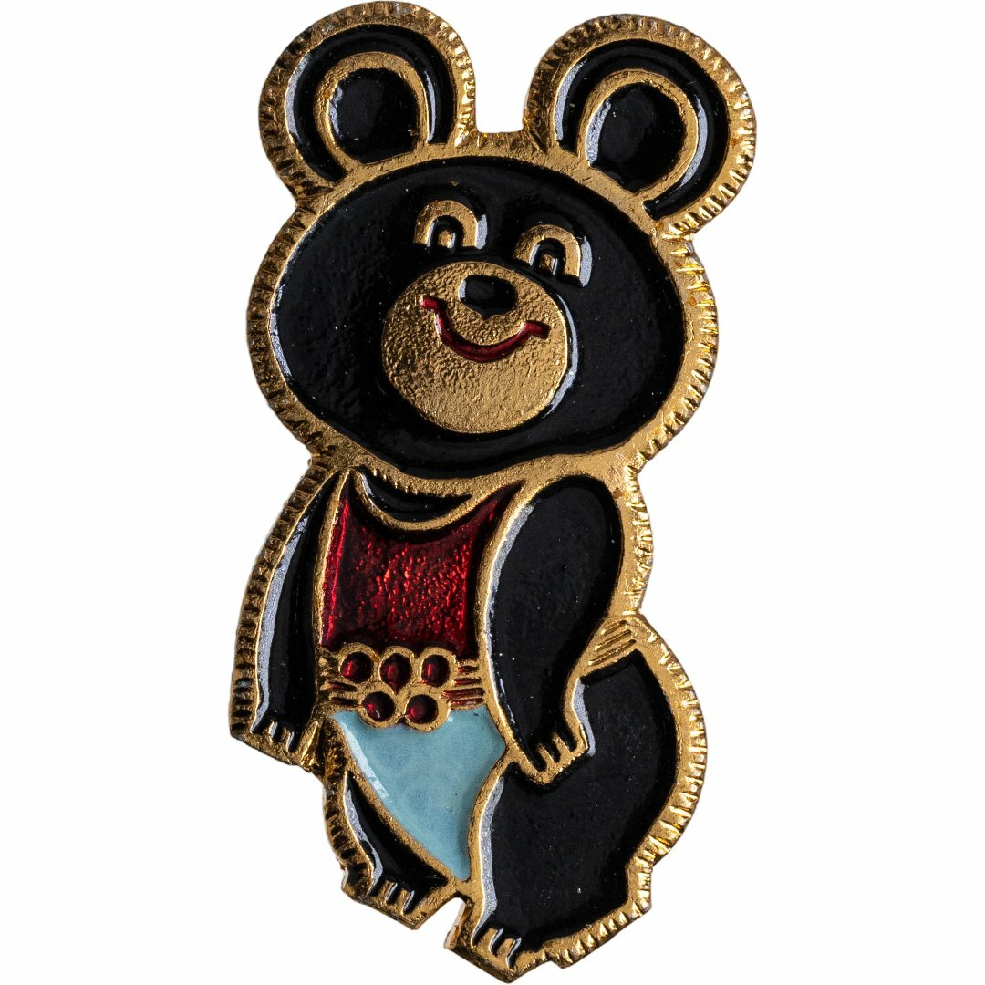 Значок Олимпийский мишка Талисман Олимпиада 80 Разновидность случайная