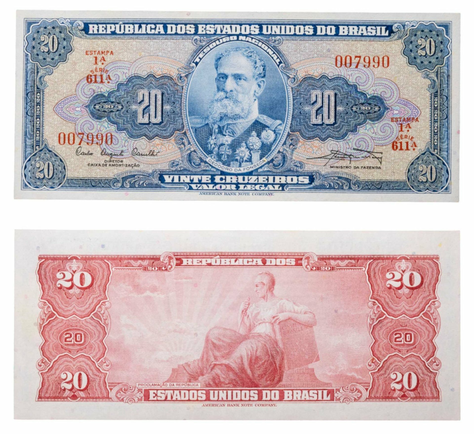 Бразилия 20 крузейро 1961-1963 пресс