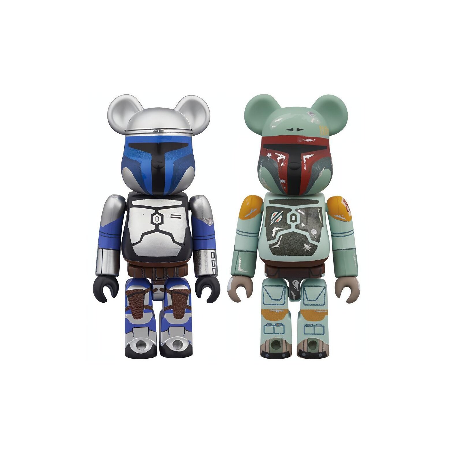 BE@RBRICK Звездные Войны Джанго Фетт Боба Фетт 100% +100% Прозрачный Слепой Бокс с Карточкой 100%