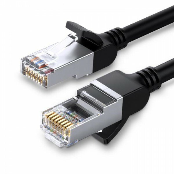 Кабель UGREEN NW101 50196 Сетевой CAT6, 8-жильный, 24AWG, 1Гбит/с, силиконовый, 10m, Black