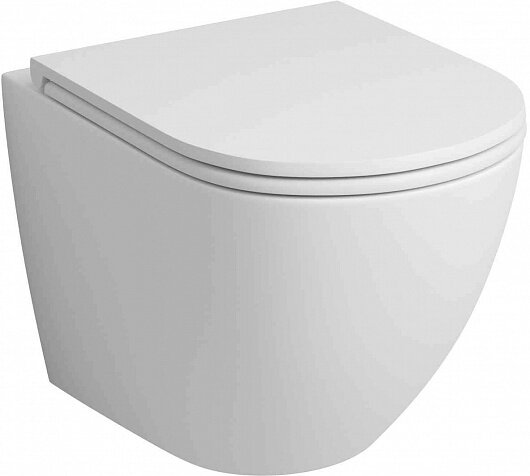 Унитаз подвесной Grossman TORNADO GR-4455MSQ безободковый, с крышкой микролифт, слив-торнадо, белый матовый