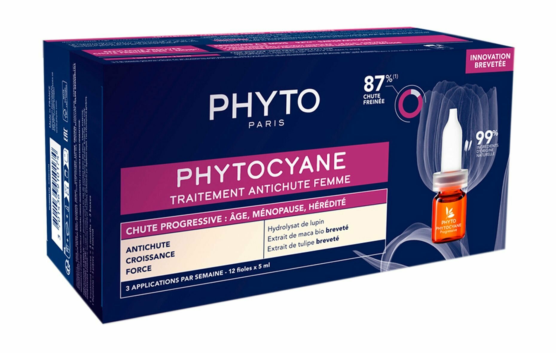PHYTO Сыворотка против выпадения волос жен. "Фитоциан", 12х5 мл