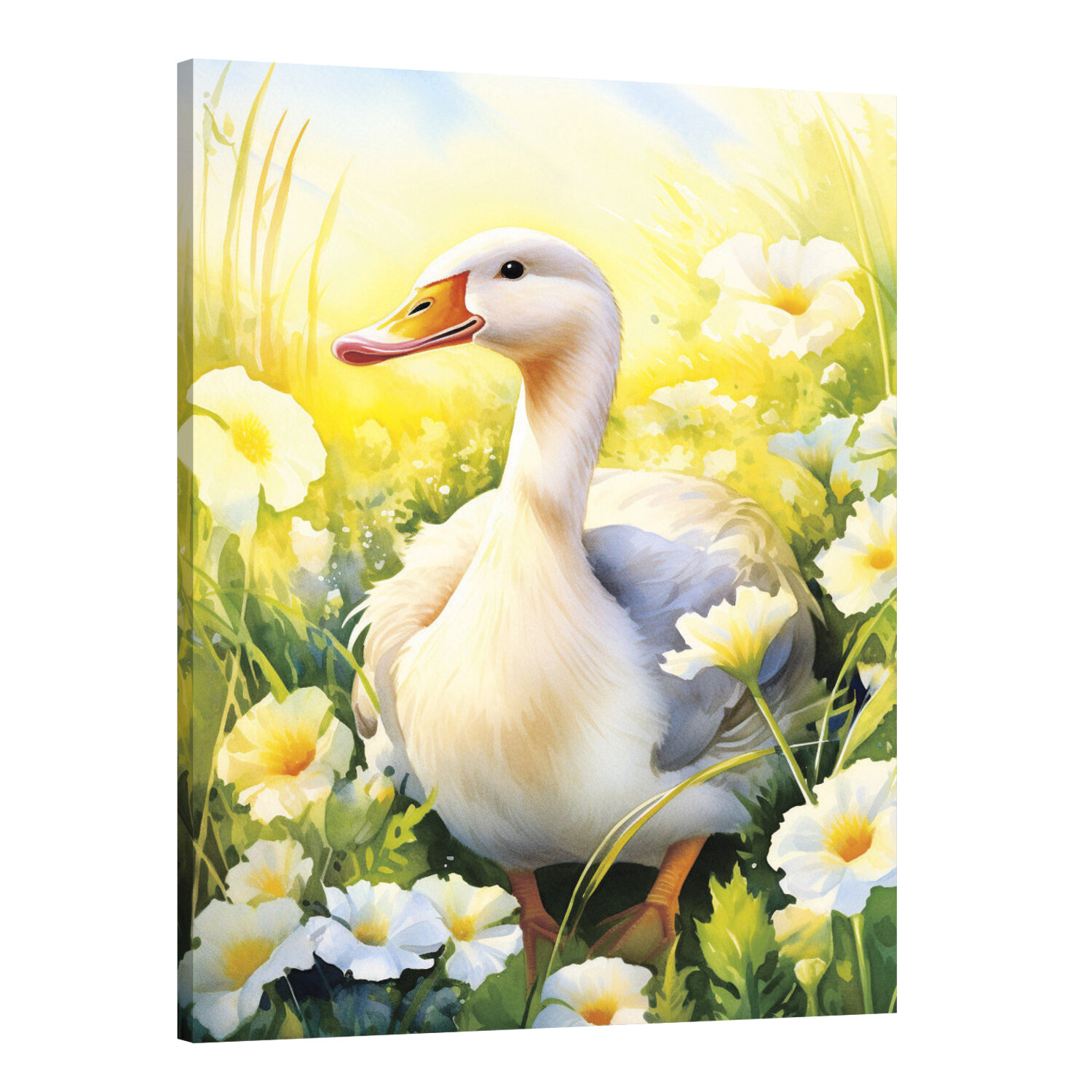 Интерьерная картина 50х70 "Гусь под золотым солнцем"