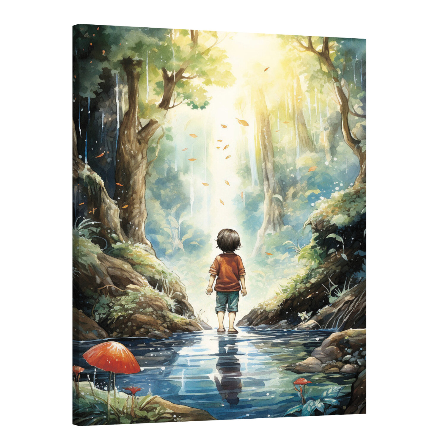 Интерьерная картина 50х70 "Мальчик и его мир фантазий: картина для мечтателей"