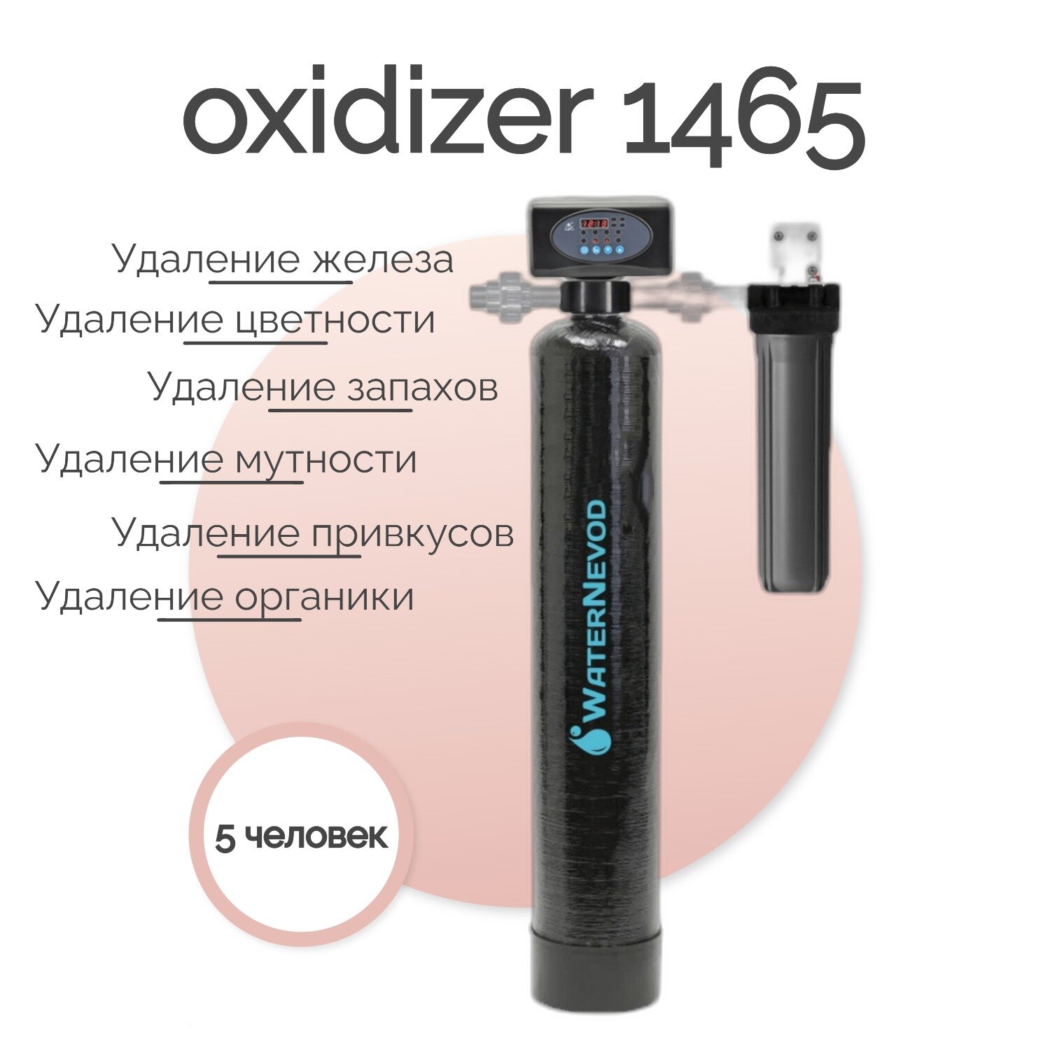 Комплексная автоматическая система очистки воды Oxidizer 1465 для 5 потребителей, сброс 390л