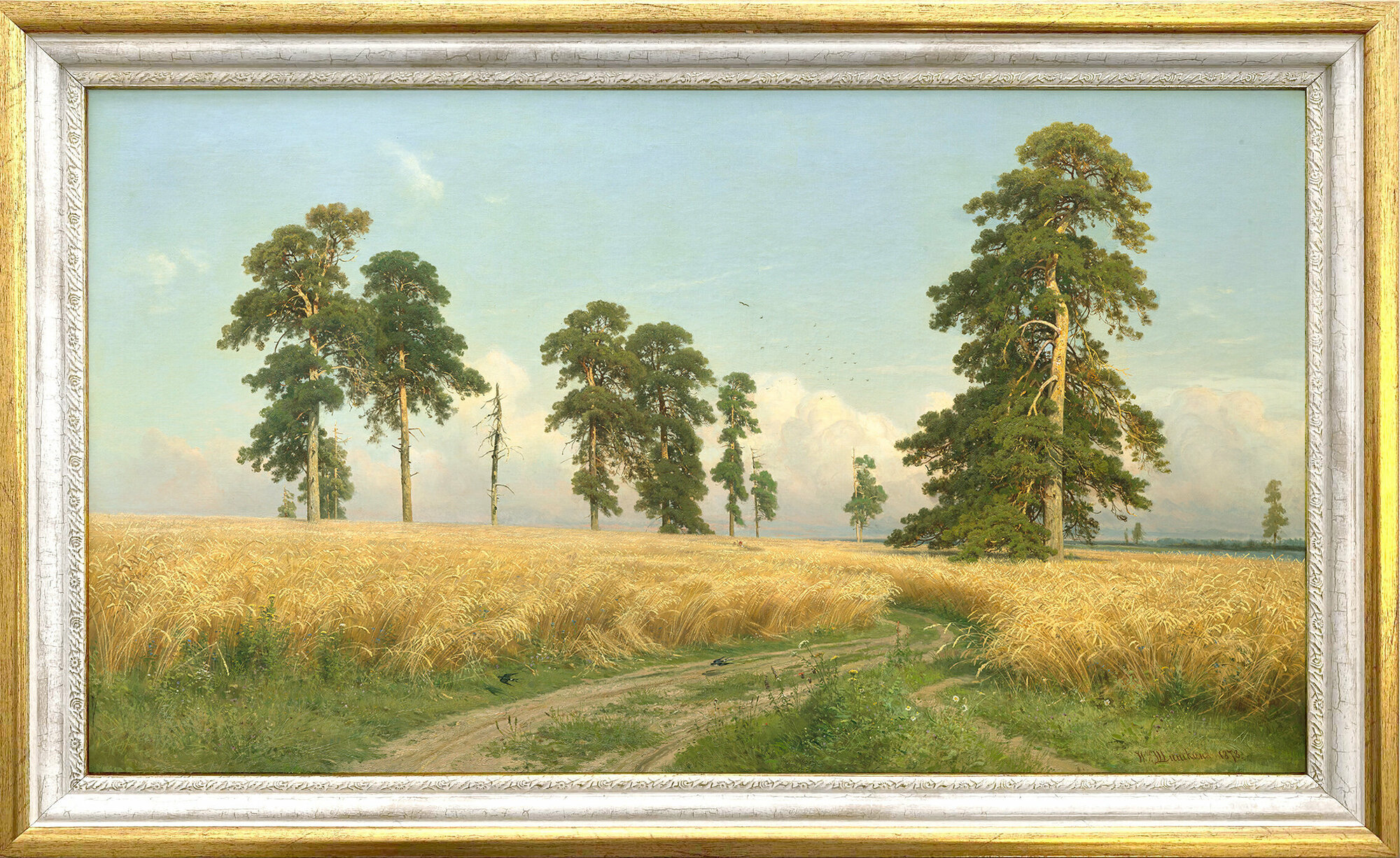 Репродукция картины И. И. Шишкин "Рожь" 51х30