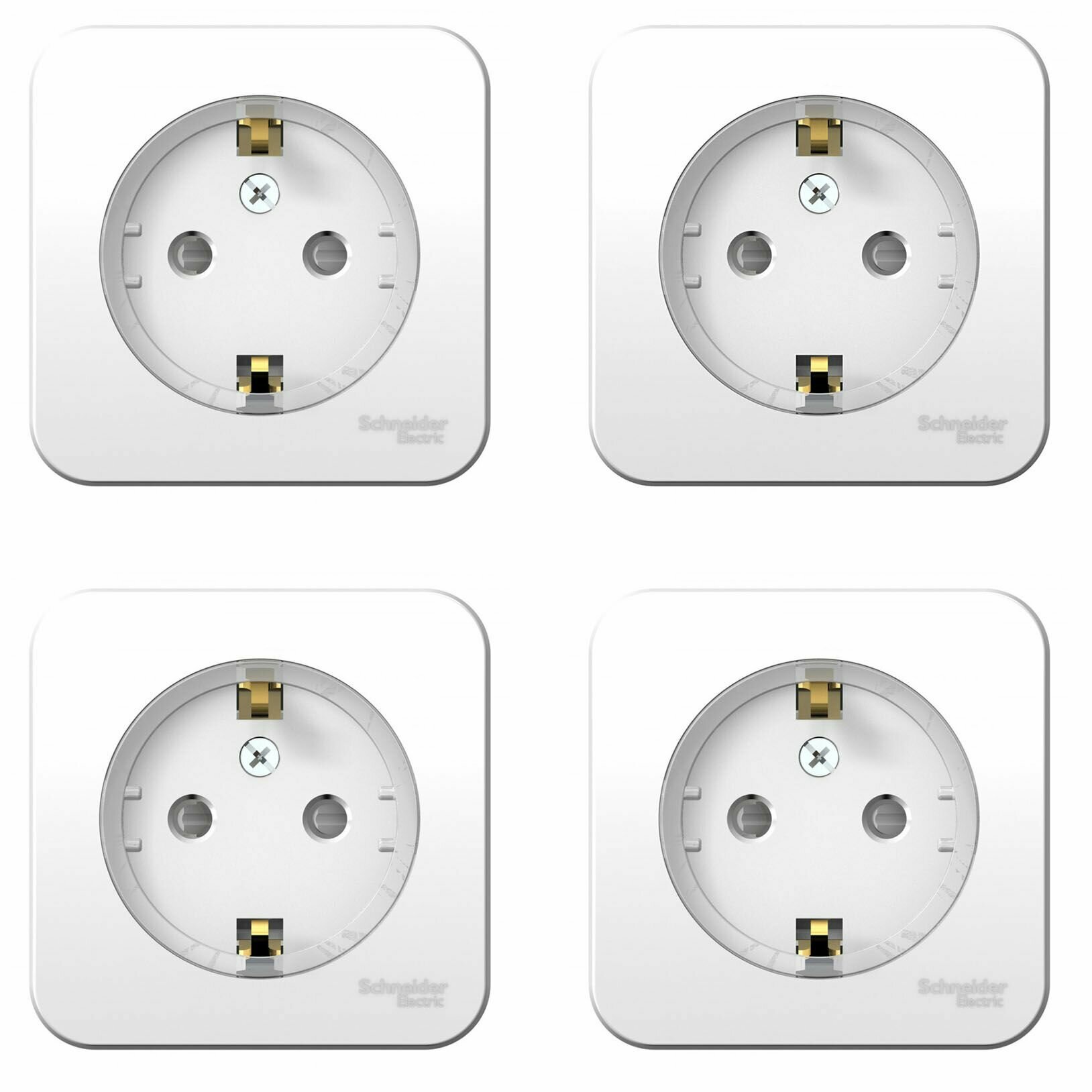 Розетка Schneider Electric Blanca BLNRA111111 открытая установка белая с заземлением IP20 со шторками компакт (4 шт.)