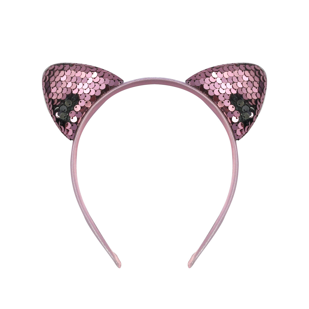 Ободок Кошка, с пайетками, Розовый, 1 шт.