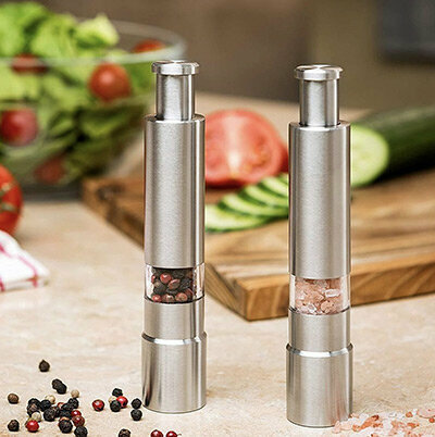 Мельница механическая для перца и соли 1 шт, ручная, хромированный металл