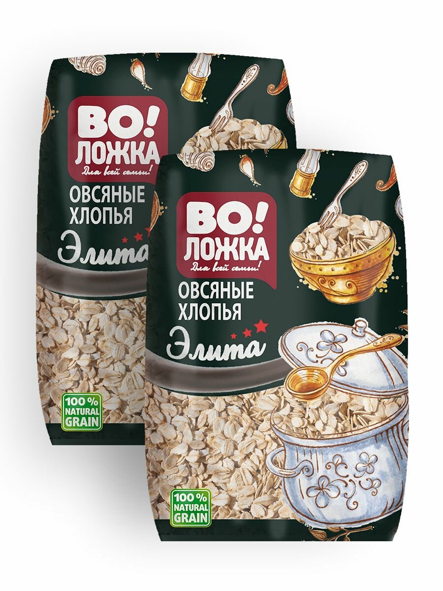 Хлопья овсяные элита 2 шт по 450г.