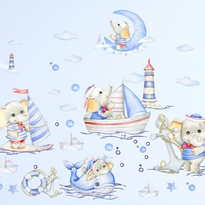 Наклейка интерьерная на стену «Покорители морей»