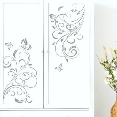 Наклейки на стену «Декор с бабочками»