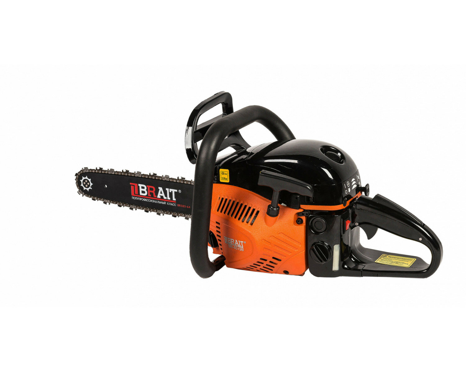 Бензопила BRAIT 45-15B (15' 1,7кВт, 45,2см, 0,325 1.5 64зв; стартер металл; легкий пуск)