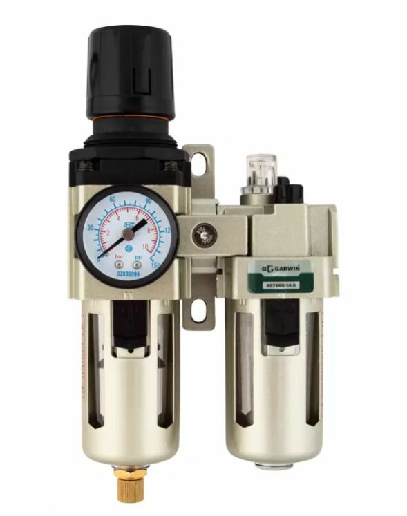 Блок подготовки воздуха с регулятором давления и манометром,1/4",5 мкм GARWIN 807660-14-5