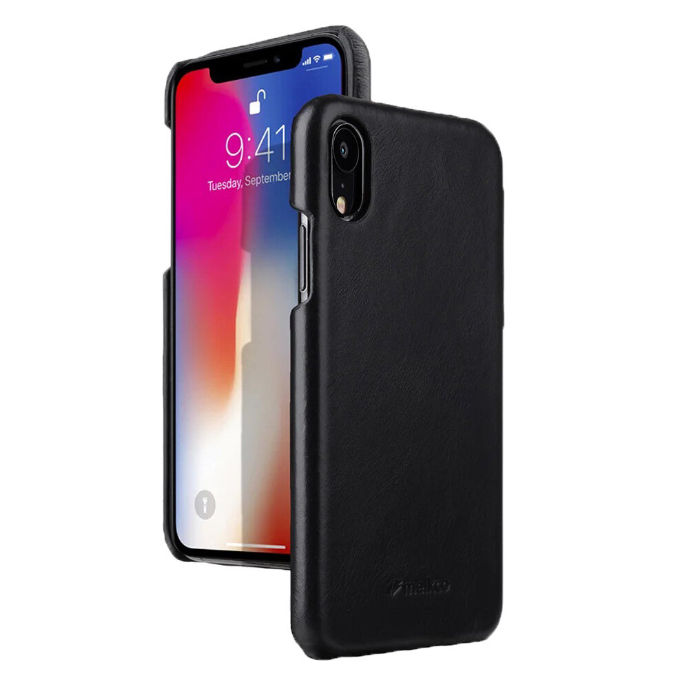 Кожаный чехол накладка Melkco Snap Cover для Apple iPhone Xr, черный WF