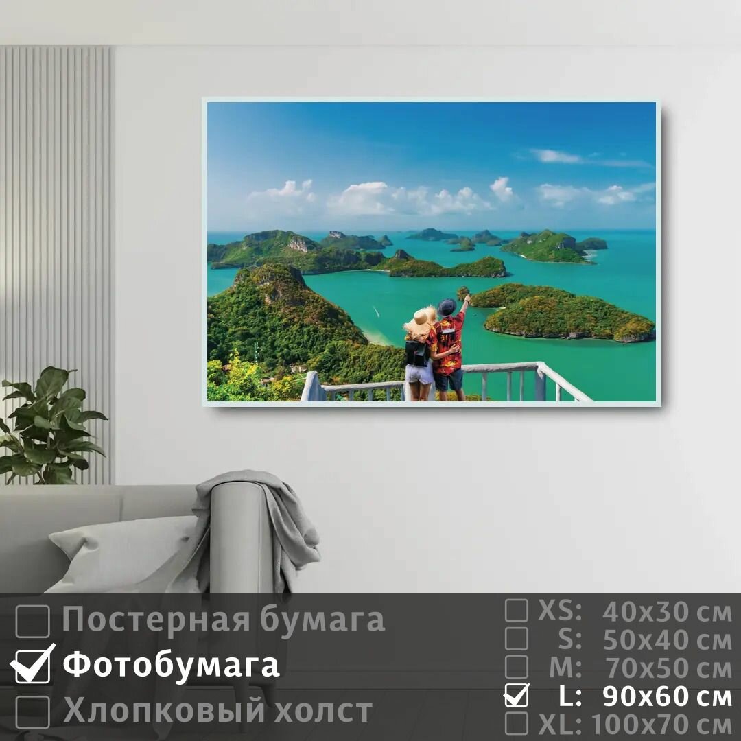 Постер на фотобумаге Отпуск В Раю На Берегу Океана 90х60 см ПолиЦентр