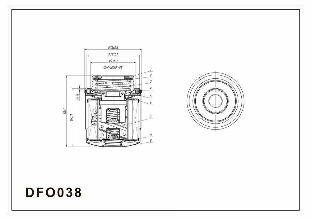 Фильтр масляный DOUBLE FORCE арт. DFO038 Audi A3 II; Seat Altea, Ibiza V, Leon II