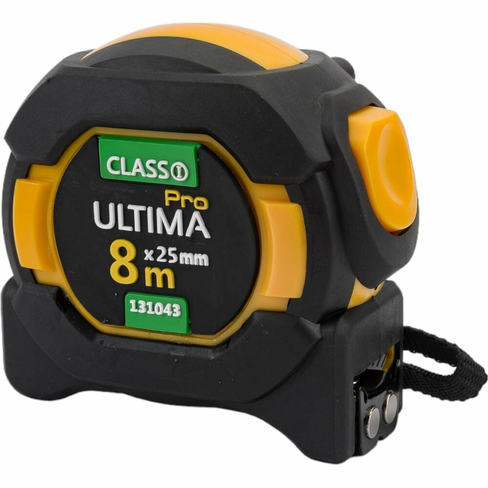 Рулетка ULTIMA 8 м х 25 мм, автоматическая фиксация, магнит, 131043