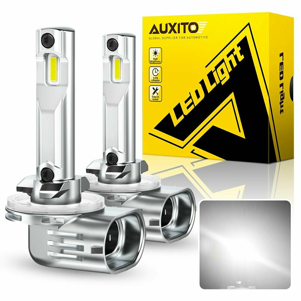 Автомобильная лампа AUXITO H27 881 цоколь PGJ13 24 Вт 2шт 6500K белый свет мини размер быстрая легкая установка