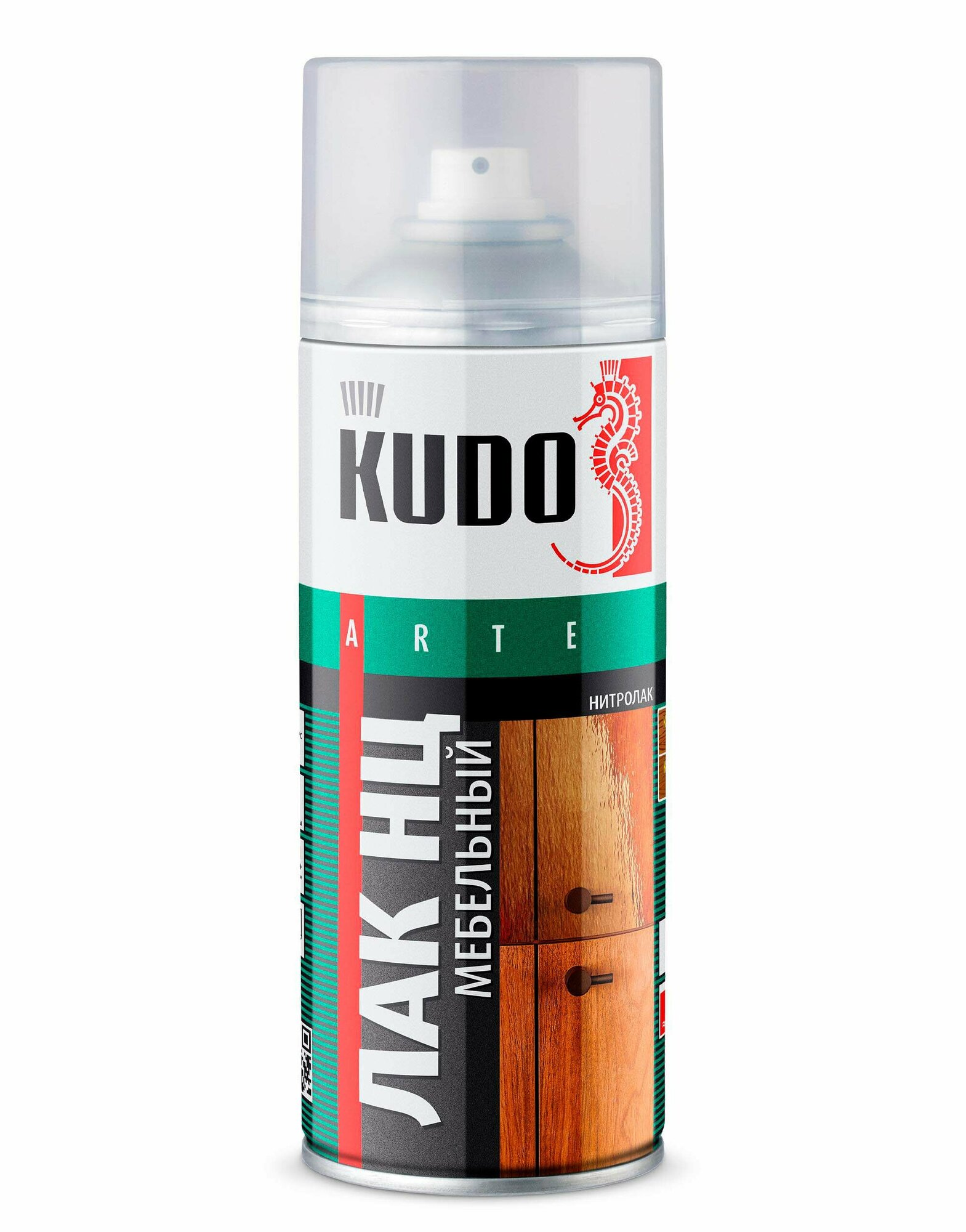 Лак аэрозольный мебельный Kudo Arte бесцветный 520 мл глянцевый