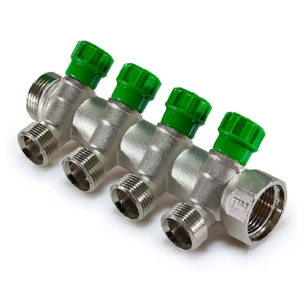 TIM Коллектор регулируемый 45° ЕК 1" х 3/4ш (евроконус) - 4 выхода MR135NE-1-4