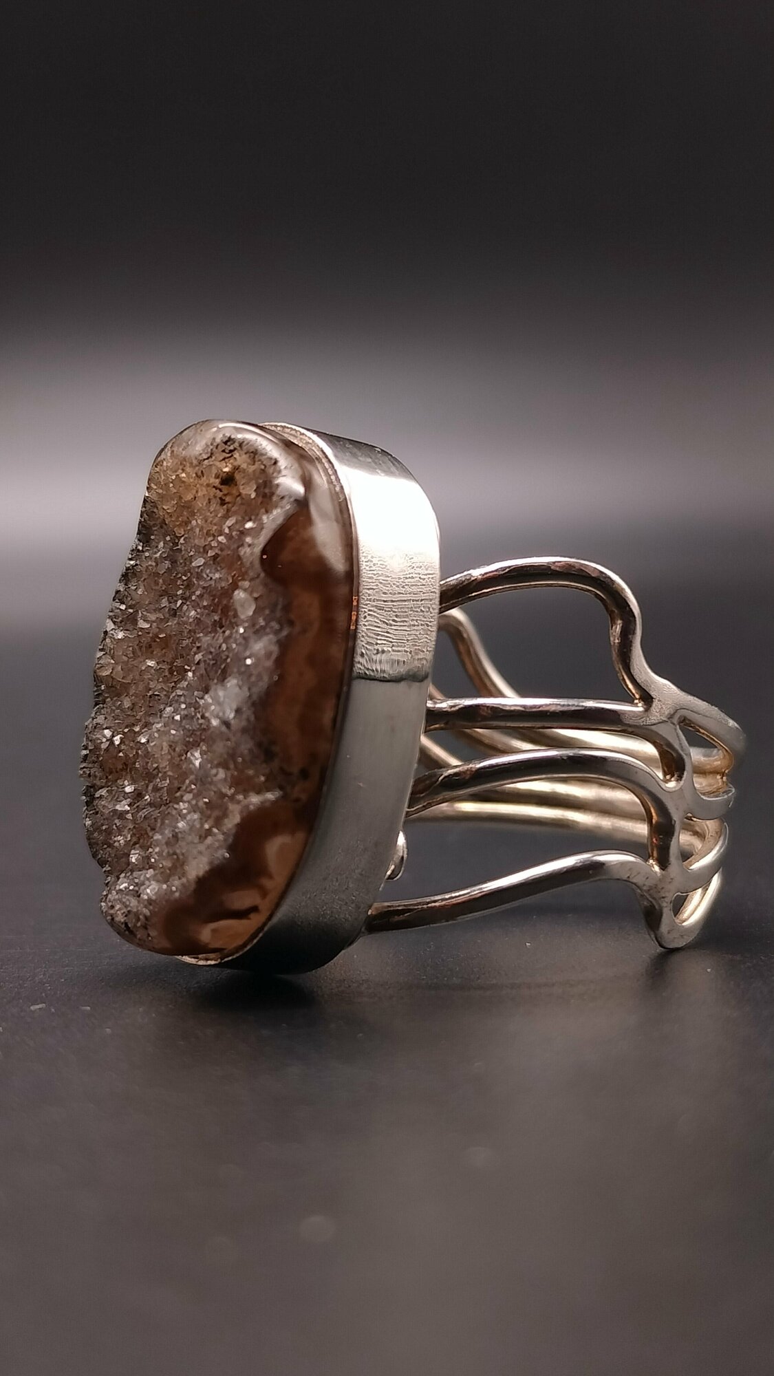 Перстень, серебро, 925 проба, агат