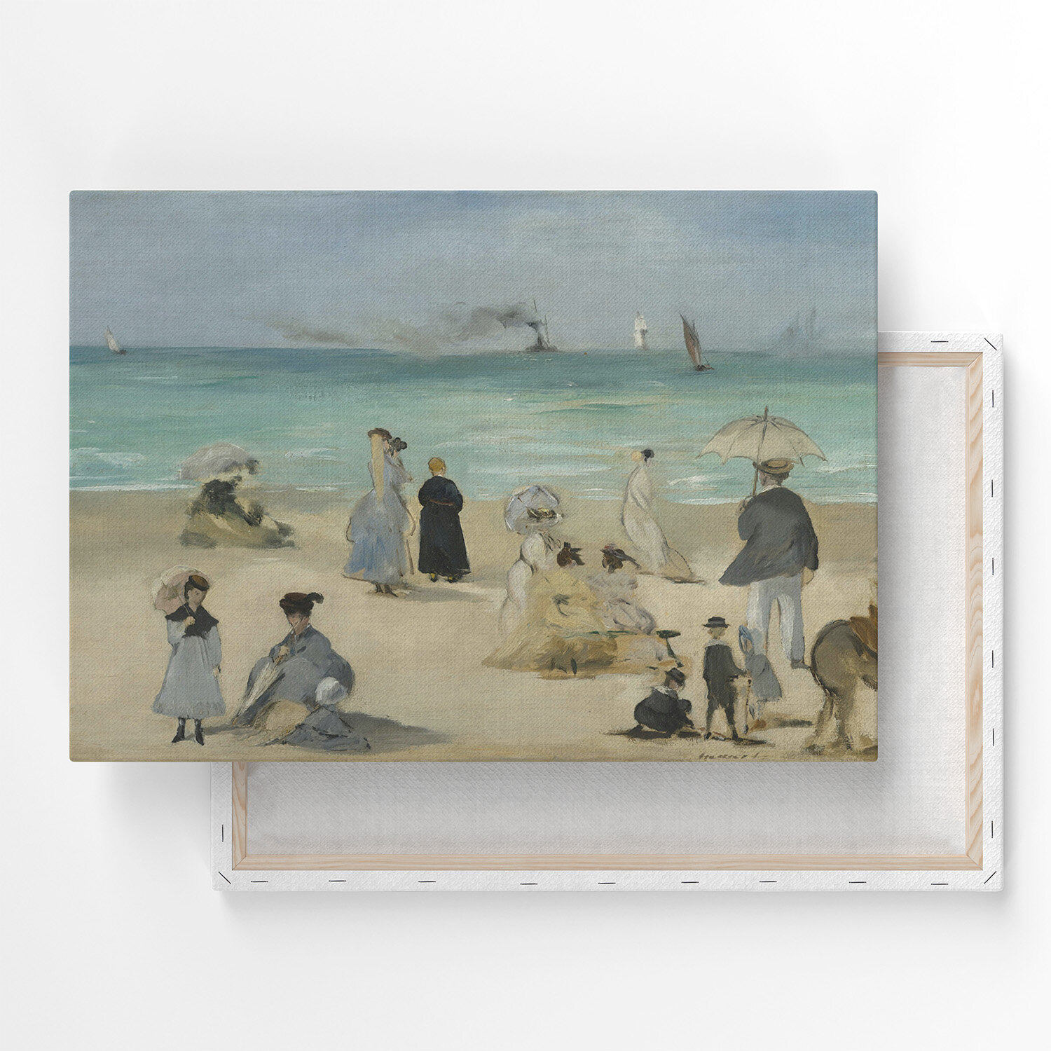 Картина на холсте, репродукция / Эдуард Мане - On the Beach, Boulogne-sur-Mer / Размер 30 x 40 см