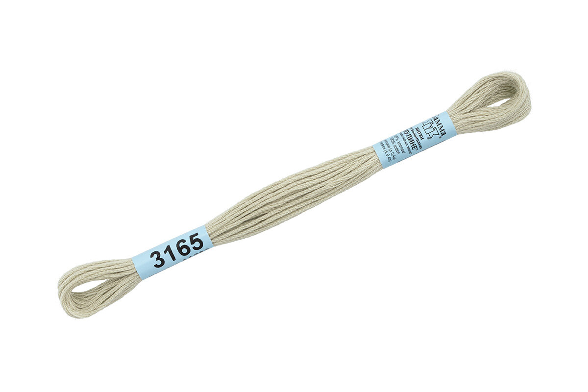 Мулине GAMMA нитки для вышивания 8м. 3165 светло-серый, 1 штука.