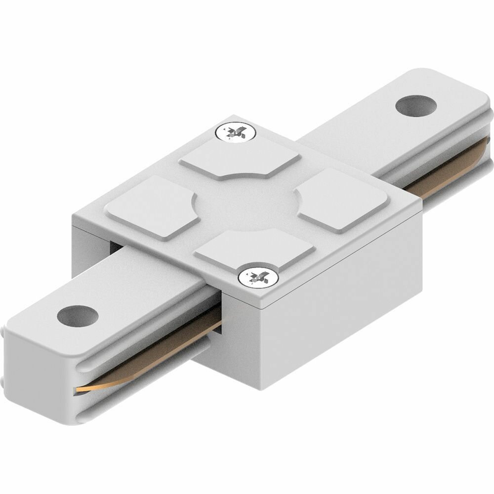 Коннектор Feron прямой однофазный для шинопровода, белый, LD1006 Артикул 41734