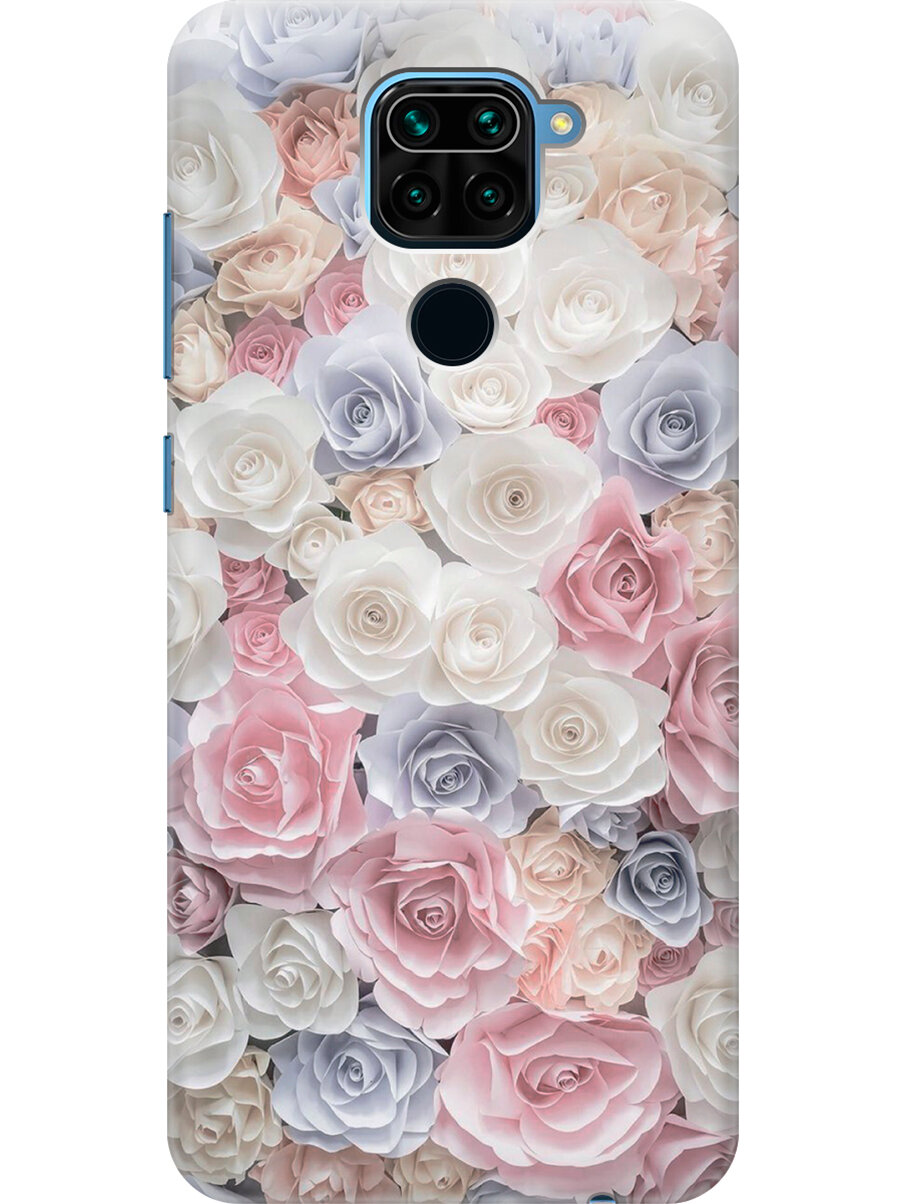 Силиконовый чехол на Xiaomi Redmi Note 9, Сяоми Редми Ноут 9 с принтом "Пастельные розы"