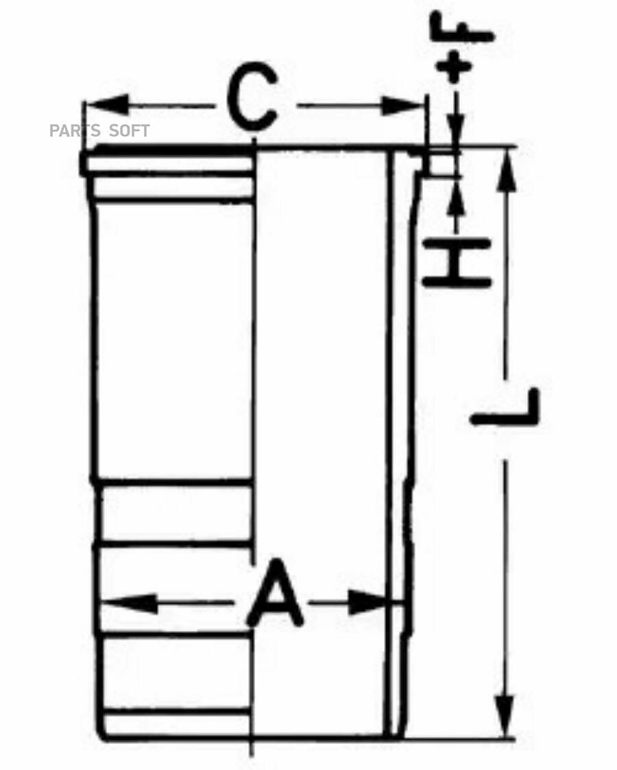 89563110 KOLBENSCHMIDT Гильза цилиндра [мокрая A=144.5 C=155.5 L=266 H+F=10.13+1]