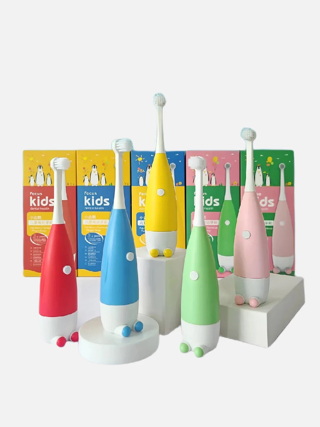 Электрическая зубная щетка детская зеленая