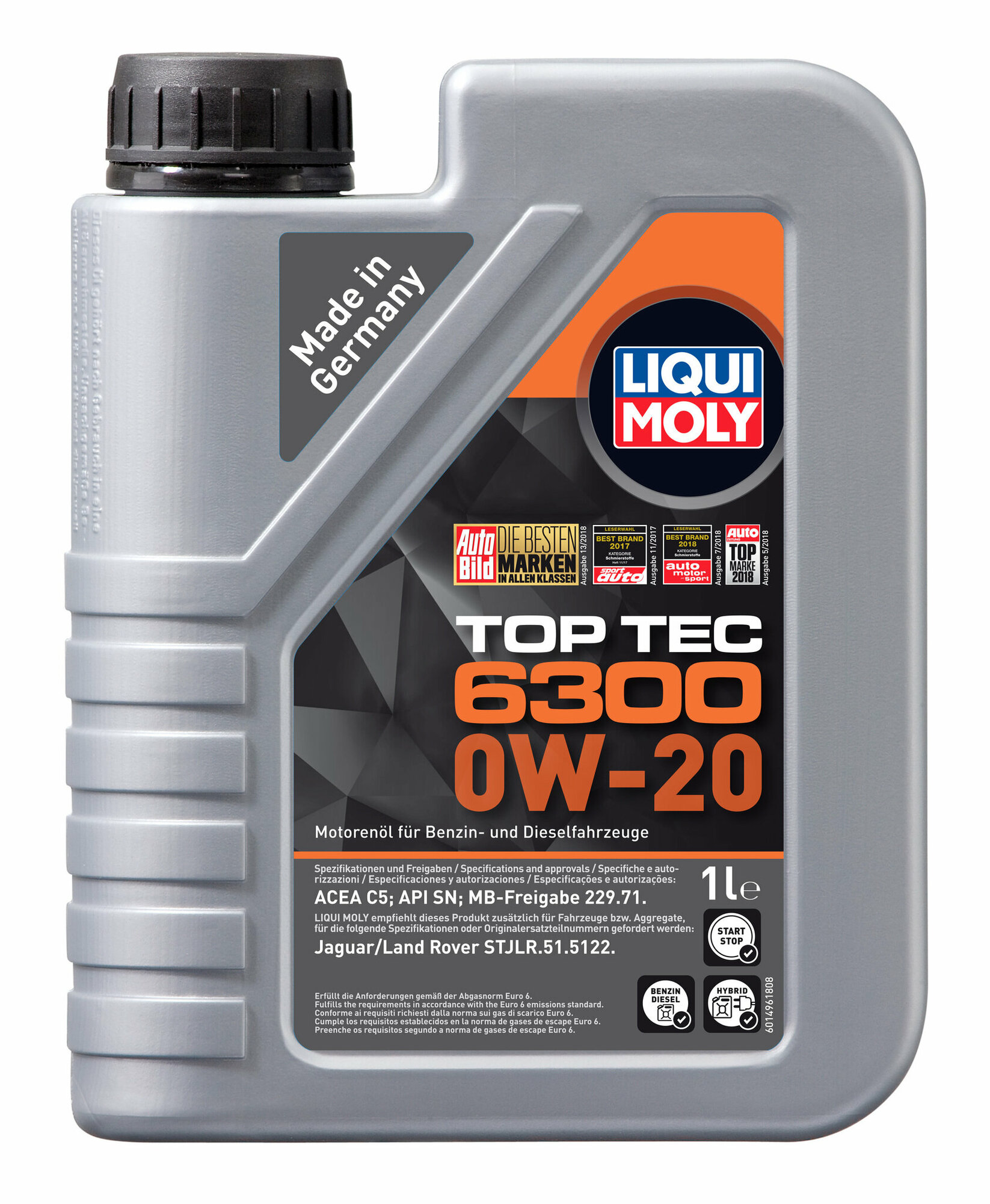 LIQUI MOLY Моторное масло Liqui Moly Top Tec 6300 0W20 НС-синтетическое 1л
